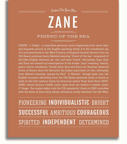 Zane | Name Art Print – Name Stories