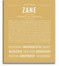 Zane | Name Art Print – Name Stories