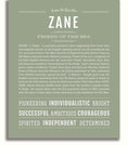 Zane | Name Art Print – Name Stories