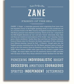 Zane | Name Art Print – Name Stories