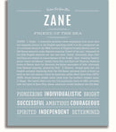 Zane | Name Art Print – Name Stories
