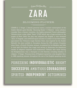 Zara | Name Art Print – Name Stories