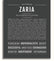 Zaria | Name Art Print – Name Stories