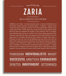 Zaria | Name Art Print – Name Stories