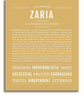 Zaria | Name Art Print – Name Stories