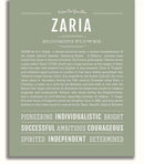 Zaria | Name Art Print – Name Stories