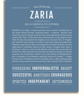 Zaria | Name Art Print – Name Stories