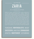Zaria | Name Art Print – Name Stories