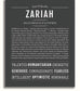 Zariah Personalized Name Meaning Art Prints – Name Stories