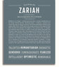 Zariah Personalized Name Meaning Art Prints – Name Stories