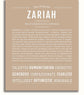 Zariah Personalized Name Meaning Art Prints – Name Stories