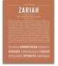 Zariah Personalized Name Meaning Art Prints – Name Stories