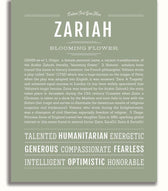 Zariah Personalized Name Meaning Art Prints – Name Stories