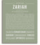 Zariah Personalized Name Meaning Art Prints – Name Stories
