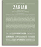 Zariah Personalized Name Meaning Art Prints – Name Stories