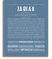 Zariah Personalized Name Meaning Art Prints – Name Stories