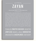 Zayan Personalized Name Meaning Art Prints – Name Stories