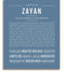 Zayan Personalized Name Meaning Art Prints – Name Stories