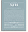 Zayan Personalized Name Meaning Art Prints – Name Stories