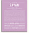 Zayan | Name Art Print – Name Stories