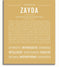 Zayda Personalized Name Meaning Art Prints – Name Stories