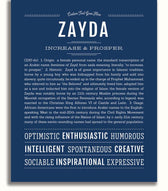 Zayda | Name Art Print – Name Stories