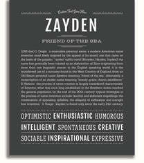 Zayden | Name Art Print – Name Stories