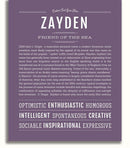 Zayden | Name Art Print – Name Stories