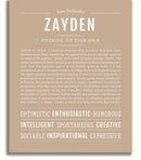 Zayden | Name Art Print – Name Stories