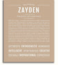 Zayden | Name Art Print – Name Stories