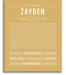 Zayden | Name Art Print – Name Stories