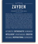 Zayden | Name Art Print – Name Stories