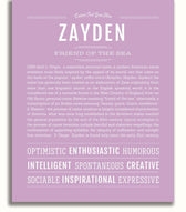 Zayden | Name Art Print – Name Stories