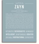 Zayn Personalized Name Meaning Art Prints – Name Stories