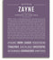 Zayne Personalized Name Meaning Art Prints – Name Stories
