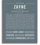 Zayne | Name Art Print – Name Stories