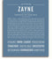 Zayne Personalized Name Meaning Art Prints – Name Stories