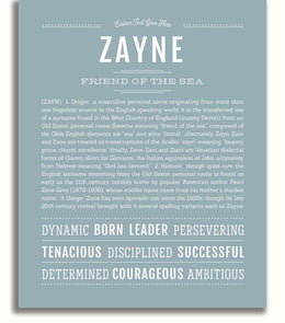 Zayne | Name Art Print – Name Stories