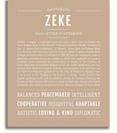 Zeke Personalized Name Meaning Art Prints – Name Stories
