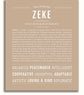 Zeke Personalized Name Meaning Art Prints – Name Stories