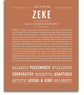 Zeke Personalized Name Meaning Art Prints – Name Stories