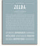 Zelda Personalized Name Meaning Art Prints – Name Stories