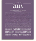 Zella | Name Art Print – Name Stories