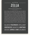Zella | Name Art Print – Name Stories