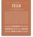 Zella | Name Art Print – Name Stories