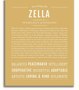 Zella | Name Art Print – Name Stories
