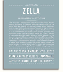 Zella | Name Art Print – Name Stories