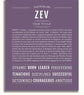 Zev Personalized Name Meaning Art Prints – Name Stories