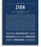 Zion Personalized Name Meaning Art Prints – Name Stories