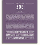 Zoe | Name Art Print – Name Stories